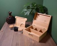 China 8.9in Stash Box Herbs Box 100% Bamboo Storage Box Rolling Tray Lockable for sale