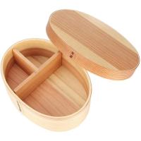 China Japanese style wooden  sushi box Creative oval wooden box Outdoor portable food storage storage storage box for sale