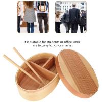 China Japanese style wooden  sushi box Creative oval wooden box Outdoor portable food storage storage storage box for sale