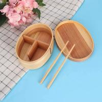 China Japanese style wooden  sushi box Creative oval wooden box Outdoor portable food storage storage storage box for sale