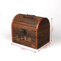China Vintage Storage Box with Lock Solid Wood Antique  Box Holder with  Lid Retro Decorative  Holder Box for Tea for sale
