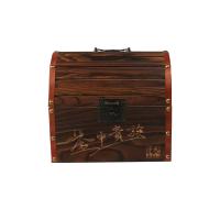 China Vintage Storage Box with Lock Solid Wood Antique  Box Holder with  Lid Retro Decorative  Holder Box for Tea for sale