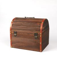 China Vintage Storage Box with Lock Solid Wood Antique  Box Holder with  Lid Retro Decorative  Holder Box for Tea for sale