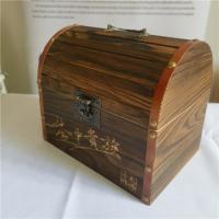 China Factory Supply Wooden Decorative Boxes with Hinged Lid Black Wooden Box Wood Tea Box for sale