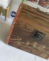 China Factory Supply Wooden Decorative Boxes with Hinged Lid Black Wooden Box Wood Tea Box for sale