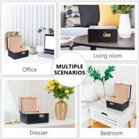 China Customize Luxury Solid Wood Box  Eco-friendly Wooden Decorative Boxes with Hinged Lid Black Wooden Box for sale