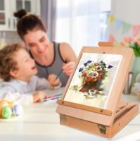 China Customized Art Supplies Box Easel Sketchbox Painting Storage Box, Adjust Wood Tabletop Easel for Drawing & Sketching Student for sale