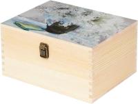 China Hot Sale Customized Unfinished Pine Wood Box Natural DIY Craft Stash Boxes with Hinged Lid and Front Clasp for sale