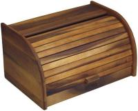China Customized Woods Large Acacia Wooden Bamboo Bread Box | Storage Container Box with Rolltop Lid for Kitchen for sale