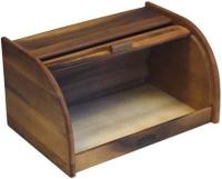 China Customized Woods Large Acacia Wooden Bamboo Bread Box | Storage Container Box with Rolltop Lid for Kitchen for sale