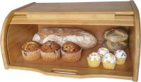 China Customized Woods Large Acacia Wooden Bamboo Bread Box | Storage Container Box with Rolltop Lid for Kitchen for sale