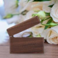 China Customized Wooden Engagement Ring Box Small Slim Flat Ring Case for Proposal,Wedding for sale