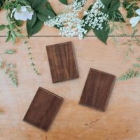 China Customized Wooden Engagement Ring Box Small Slim Flat Ring Case for Proposal,Wedding for sale