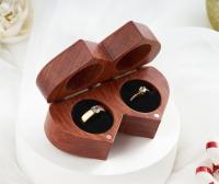 China Customized Ring Box for Wedding Ceremony, Wooden Ring Bearer Box, Velvet Ring Box for Propsal, Valentine Gift Box for sale