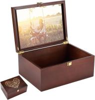 China Decorative Storage Box With a Hinge Lids For Picture Letter Time Capsule - Elegant Christmas Wedding Memory Box for sale
