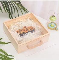 China Toy Figure Display Box Wood Craft Shadow Boxes Transparent Acrylic Sliding Lid Wooden Gift Boxes with Clear Lid for sale