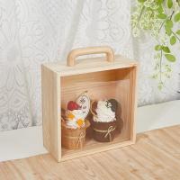 China Toy Figure Display Box Wood Craft Shadow Boxes Transparent Acrylic Sliding Lid Wooden Gift Boxes with Clear Lid for sale