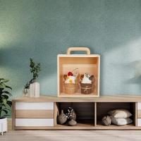 China Toy Figure Display Box Wood Craft Shadow Boxes Transparent Acrylic Sliding Lid Wooden Gift Boxes with Clear Lid for sale