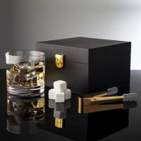 China Cigar Whiskey Glass Wooden Gift Box, Old Fashioned Glass, Cooling Whiskey Stones and Tongs Bar Wood Box for sale
