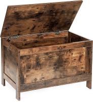China Toy Box, Retro Wooden Look Storage Chest with Safety Hinge, Easy Assembly (Rustic Brown) for sale