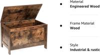 China Toy Box, Retro Wooden Look Storage Chest with Safety Hinge, Easy Assembly (Rustic Brown) for sale