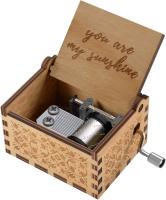 China You are My Sunshine Wood Music Boxes,Laser Engraved Vintage Wooden Sunshine Musical Box Gifts for sale