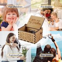 China You are My Sunshine Wood Music Boxes,Laser Engraved Vintage Wooden Sunshine Musical Box Gifts for sale