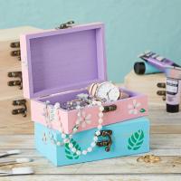 China Unfinished Wooden Boxes for Crafts with Hinged Lids and Front Clasps, Jewelry, Crafts, Storage for sale