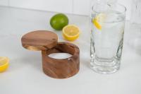 China International Acacia Wood Salt or Spice Box with Swivel Cover for sale