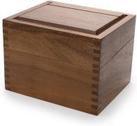 China Wooden Kitchen Box Acacia Wood Recipe Box with Divider Tabs for sale
