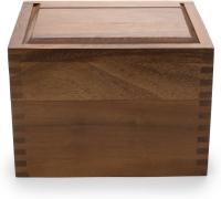 China Wooden Kitchen Box Acacia Wood Recipe Box with Divider Tabs for sale