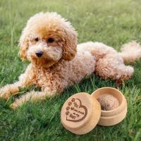 China Dog Memorial Box for Loss Pet Wooden Keepsake Box with Pet Paw Engraving  Hair Case Urn Memorial Gift for sale