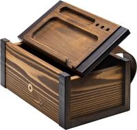 China Wooden Smoking Stash Box Smell Proof Bamboo Stash Box Rolling Tray Smoking Accessories Kit Organizer Container for sale