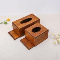 China Wooden Bamboo Square Tissue Paper Holder Tissue Box Napkin Container for sale