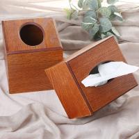 China Wooden Bamboo Square Tissue Paper Holder Tissue Box Napkin Container for sale