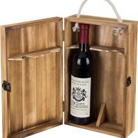 China Home Decorative Whiskey Gift Box Wood Double Bottle Wine Box for sale
