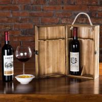 China Home Decorative Whiskey Gift Box Wood Double Bottle Wine Box for sale