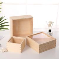 China Unfinished Wood Boxes, Small Wooden Box with Lid, DIY Birthday Party Favor Gift Supplies for sale