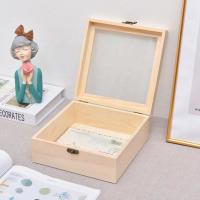 China Unfinished Acrylic Top  Wooden Packaging Box Decorations Jewelry Wooden Display Box for sale