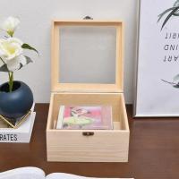 China Unfinished Acrylic Top  Wooden Packaging Box Decorations Jewelry Wooden Display Box for sale