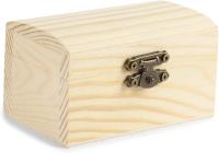 China Bright Creations Unfinished Wood Treasure Chest Box with Lid & Locking Clasp 3.5 x 2.2 x 2 inches for sale