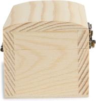 China Bright Creations Unfinished Wood Treasure Chest Box with Lid & Locking Clasp 3.5 x 2.2 x 2 inches for sale