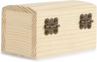China Bright Creations Unfinished Wood Treasure Chest Box with Lid & Locking Clasp 3.5 x 2.2 x 2 inches for sale