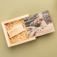 China wooden USB box wooden baby photo box storage box for sale