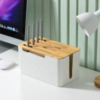 China Router Storage Box with Bamboo Lid Wood Junction Box Wireless Wifi TV Set-Top Box for sale