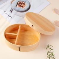 China Japanese Bento Box with Divider Wooden Bento Lunch Box for Picnicking Office Hiking Camping for sale