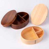 China Japanese Bento Box with Divider Wooden Bento Lunch Box for Picnicking Office Hiking Camping for sale