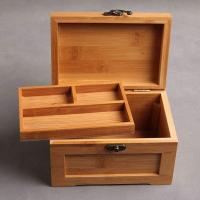 China Independent Locker Double Stash Box Bamboo Jewelry Storage Box With Tray ODM for sale