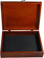 China Wooden Treasure Box with Brass Latch (Redwood Finish) for sale
