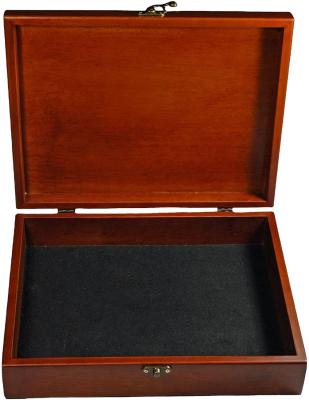 China Wooden Treasure Box with Brass Latch (Redwood Finish) for sale